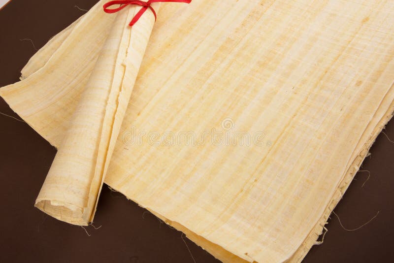 Historic Old Papyrus Roll Blank Message Stock Photo - Image of coiled ...