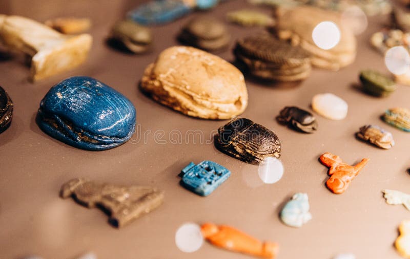Egyptian Scarab at a Museum Exhibition Editorial Stock Photo - Image of ...
