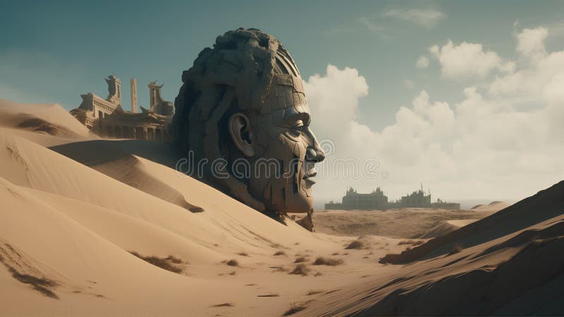 Egyptian Sphinx in the Sahara Desert. 3d Render Stock Illustration ...