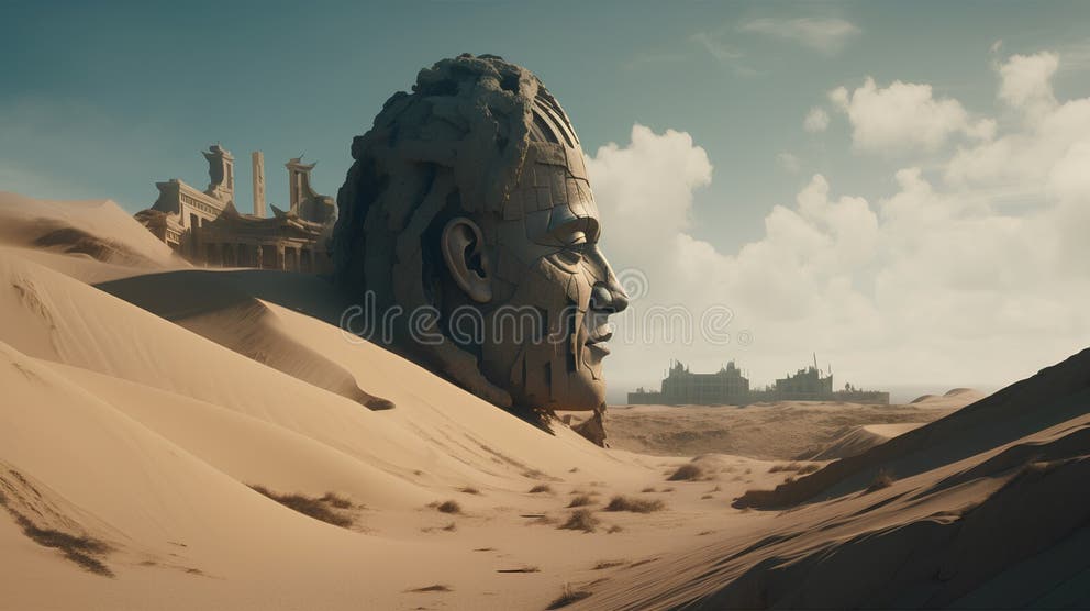 Egyptian Sphinx in the Sahara Desert. 3d Render Stock Illustration ...