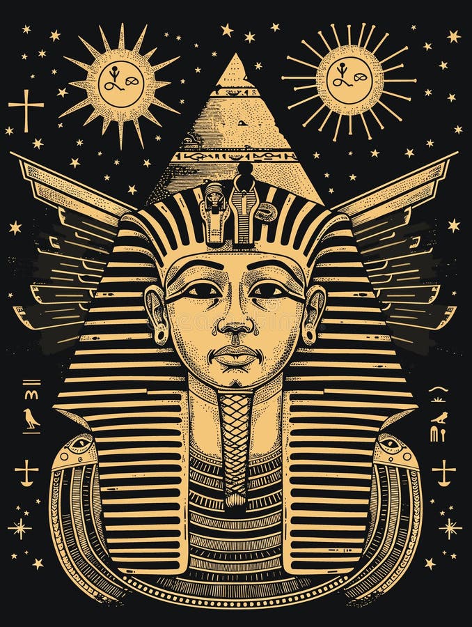 Egyptian Sphinx. Vector Illustration in Vintage Style on the Theme of ...