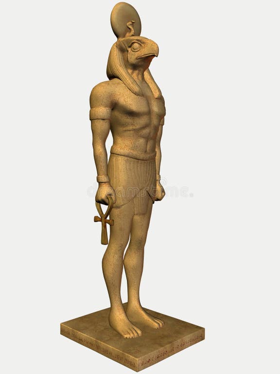 Egyptian Statue-Horus-Stone Stock Illustration - Illustration of ...