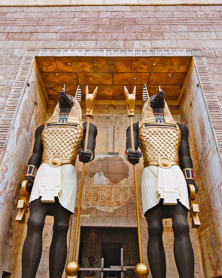 Egyptian Statues stock photo. Image of shrine, clothing - 346141598