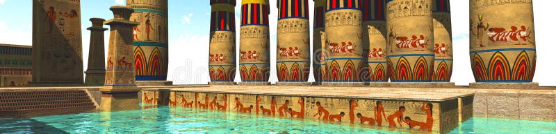 Egyptian swimming pool stock illustration. Illustration of masterpiece ...