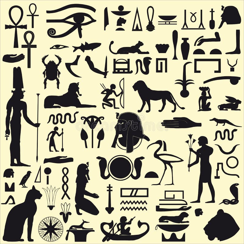 Egyptian Symbols and Signs stock vector. Illustration of research ...
