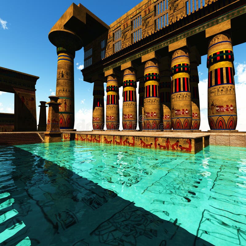 Egyptian temple stock illustration. Illustration of famous - 30820366