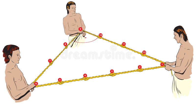 Egyptians rope stock vector. Illustration of mathematics - 53764606