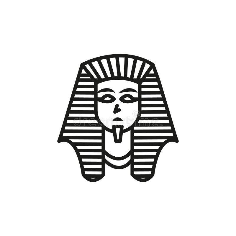 Egyption Pharaoh Icon Flat Line Symbol Set Stock Illustration ...