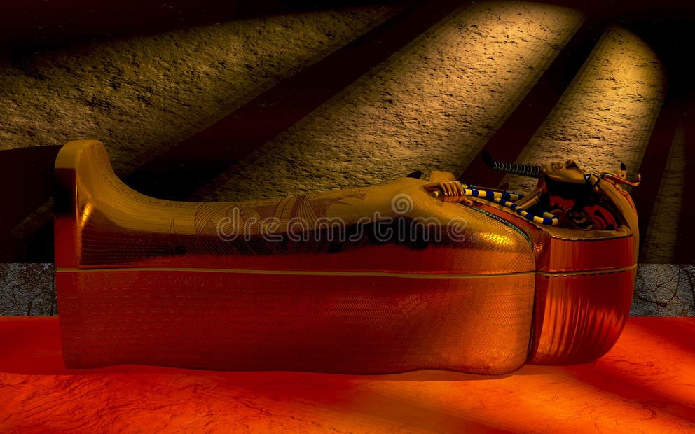 Egyptisk sarkofag stock illustrationer. Illustration av juvlar - 14281066