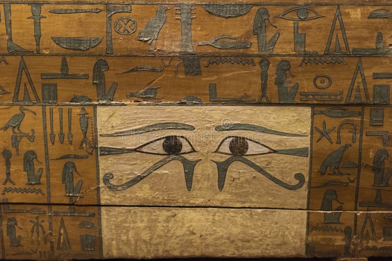 Egyptiska Hieroglyf I Detalj Redaktionell Arkivfoto - Bild av konst ...
