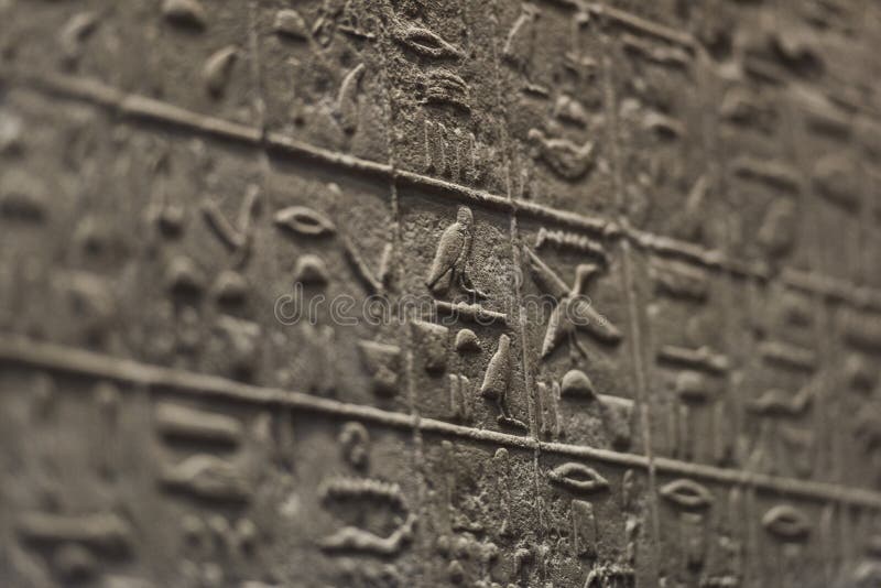 Egyptiska Hieroglyf I Detalj Redaktionell Arkivfoto - Bild av medel ...
