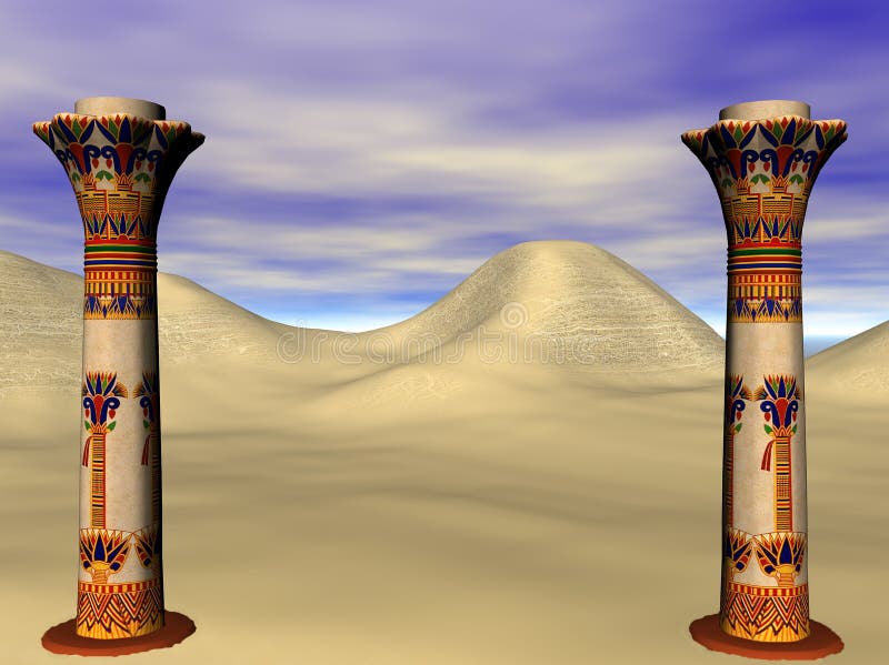 Egyptiska pelare stock illustrationer. Illustration av axeln - 2179599