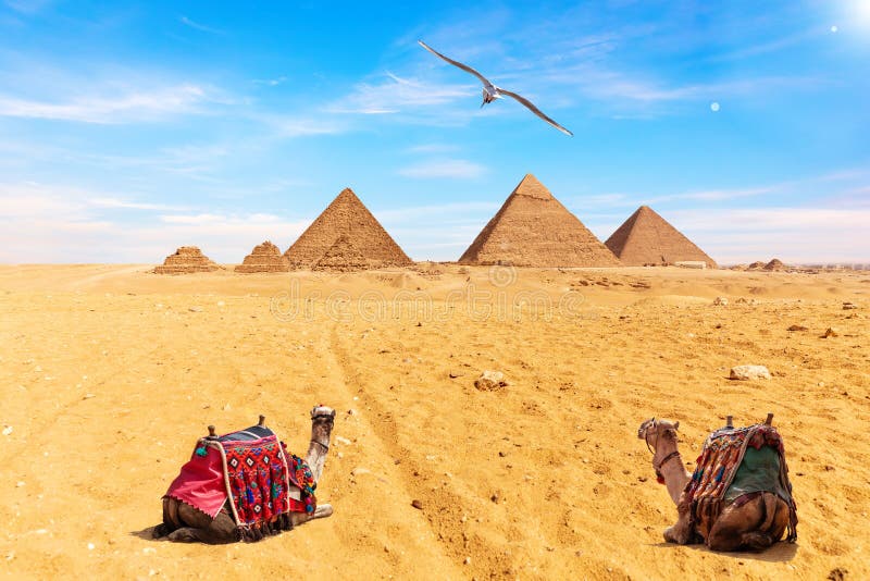 Egyptiska pyramider fotografering för bildbyråer. Bild av egyptologi ...