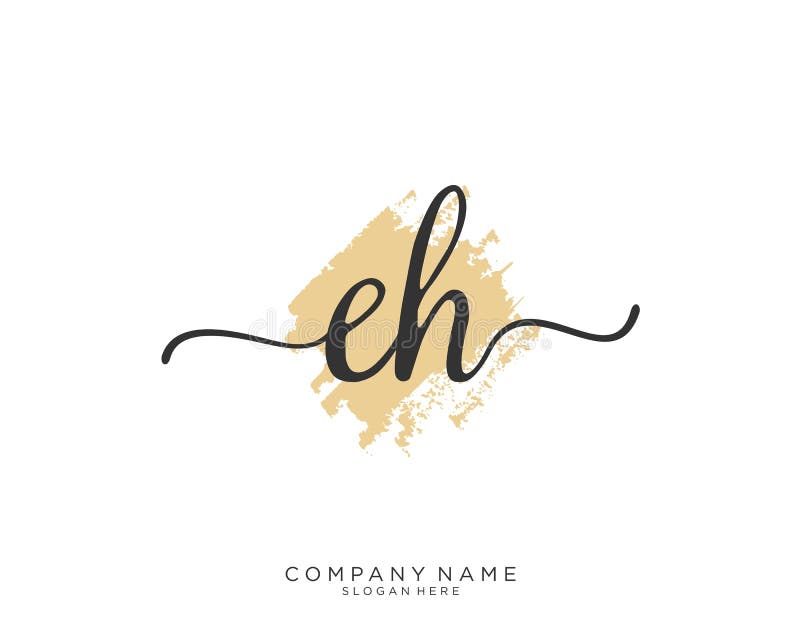 EH Initial Handwriting Logo Concept Stock Illustration - Illustration ...
