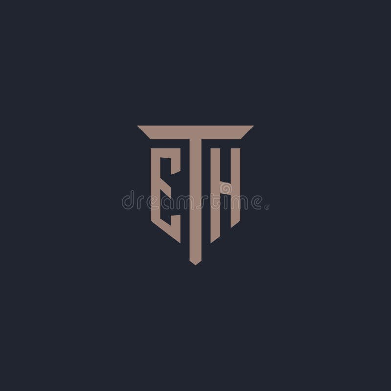 EH Initial Logo Monogram with Pillar Icon Design Stock Vector ...