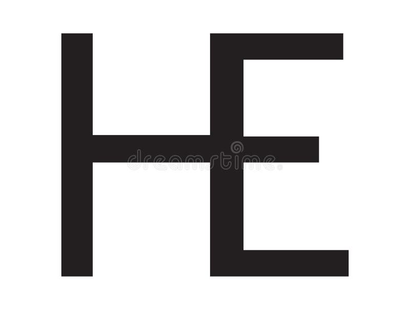 He or EH Letter Modern Logo Design Stock Vector - Illustration of ...