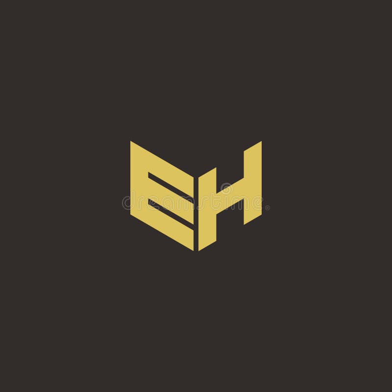 EH Logo Letter Initial Logo Designs Template with Gold and Black ...