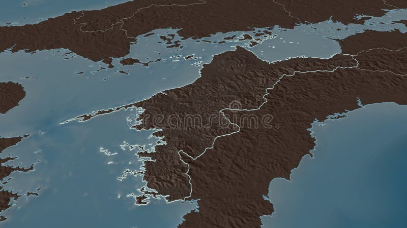 Ehime, Japan - Outlined. Administrative Stock Illustration ...