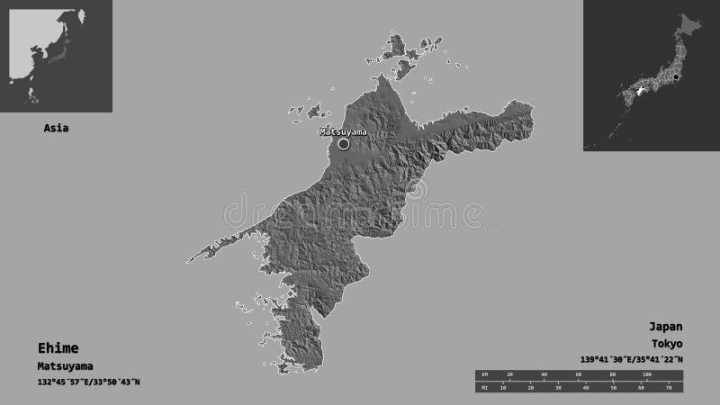 Ehime, Prefecture of Japan,. Previews. Bilevel Stock Illustration ...