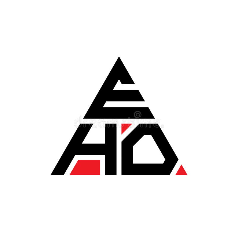 EHO Triangle Letter Logo Design with Triangle Shape. EHO Triangle Logo ...