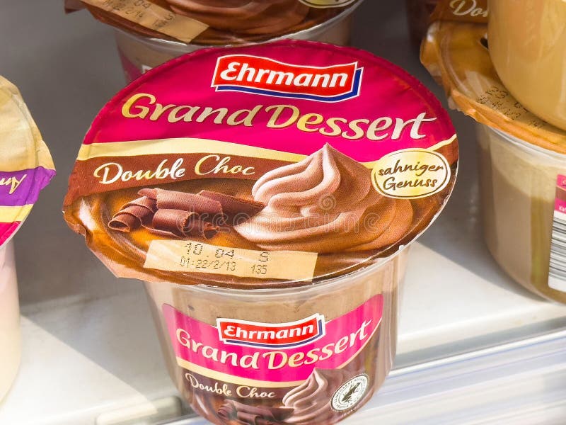 Ehrmann Grand Dessert Double Choc Cups on Store Shelf Editorial Stock ...