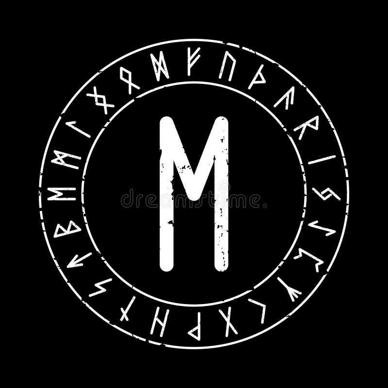Ehwaz Rune Horse Wheell Luck Symbol Icon Black Color Vector in Circle ...