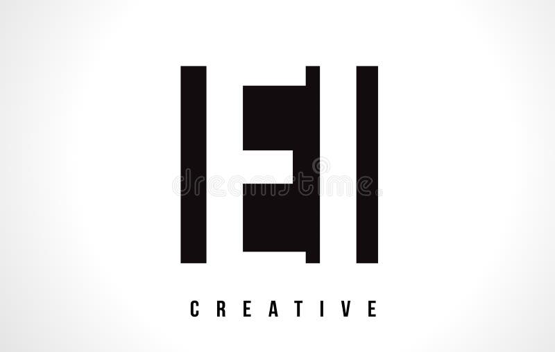 EI E I White Letter Logo Design with Black Square. Stock Vector ...