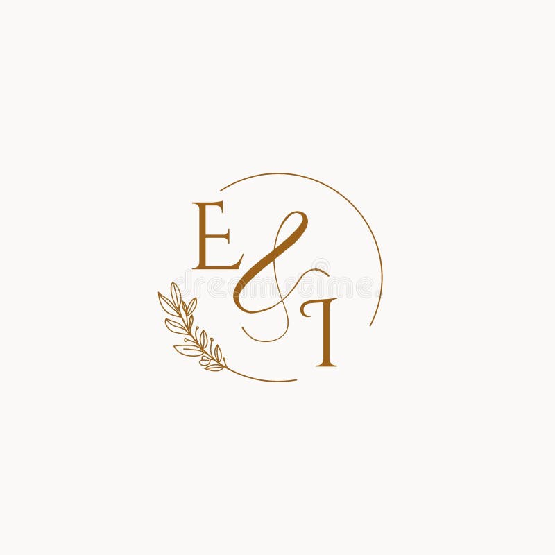 EI Initial Wedding Monogram Logo Stock Vector - Illustration of style ...