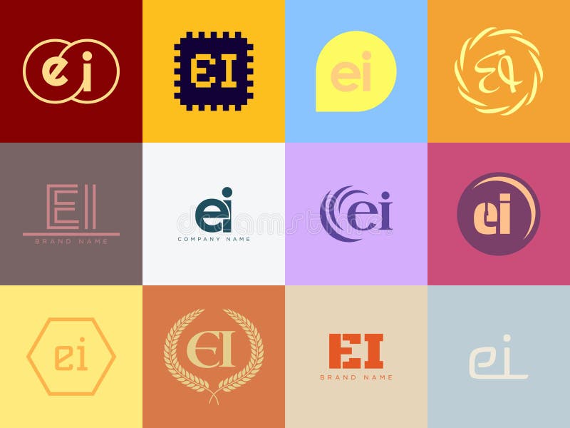 EI Logo Company Template. Letter E and I Logotype Stock Illustration ...