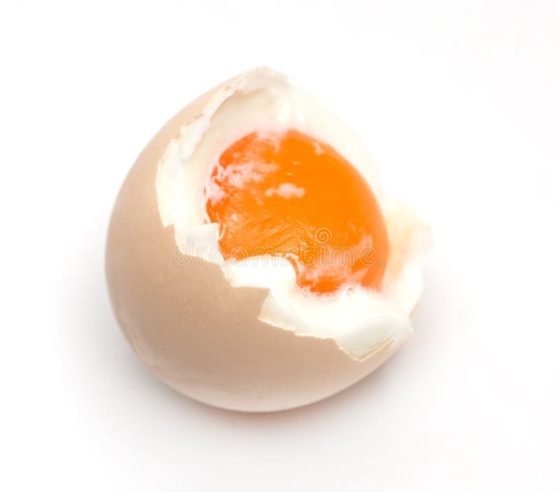 Ei Met Dooier Op Witte Achtergrond Stock Foto - Image of ontbijt ...