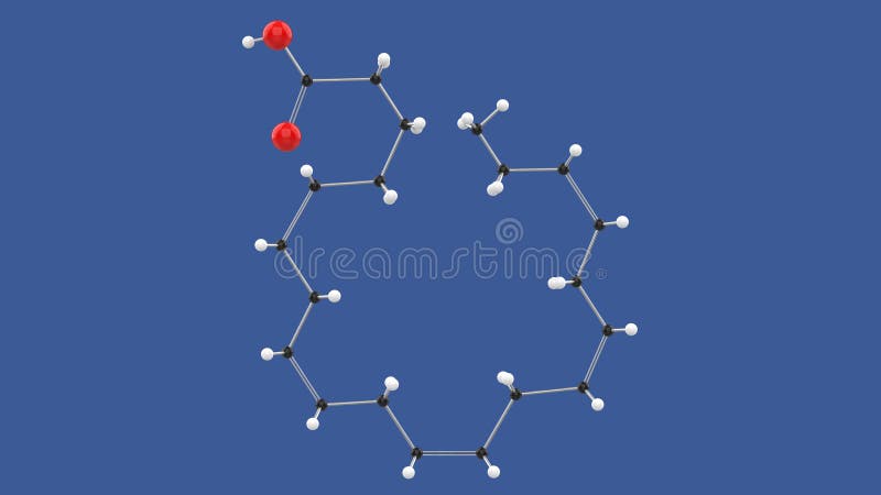 Eicosapentaenoic Acid 3D Molecule Structure Illustration Stock ...