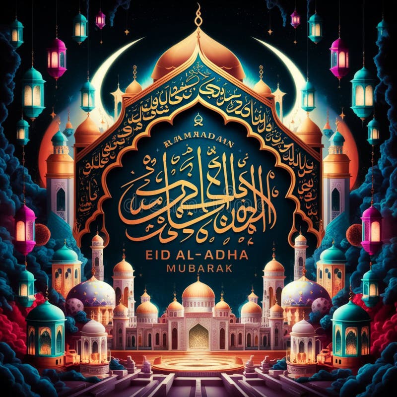 Eid Al Adha Eid Mubarak Arabic Typography Eid Mubarak Eid Al-Adha Eid ...