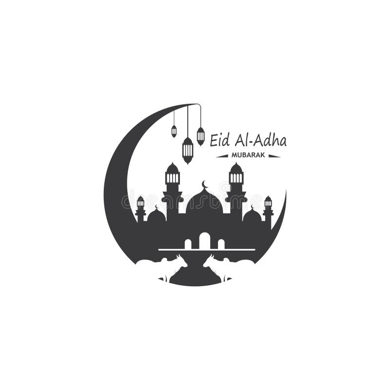 Eid Al Adha Mubarak Logo Vector Illustration Stock Illustration ...