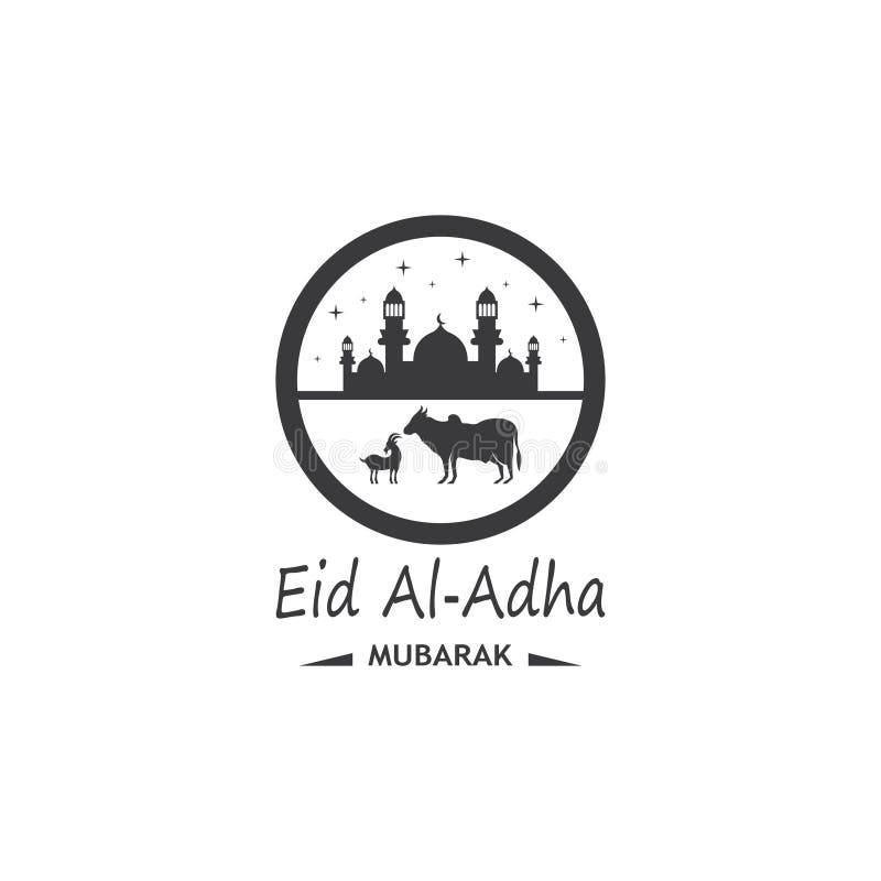 Eid Al Adha Mubarak Logo Vector Illustration Stock Illustration ...