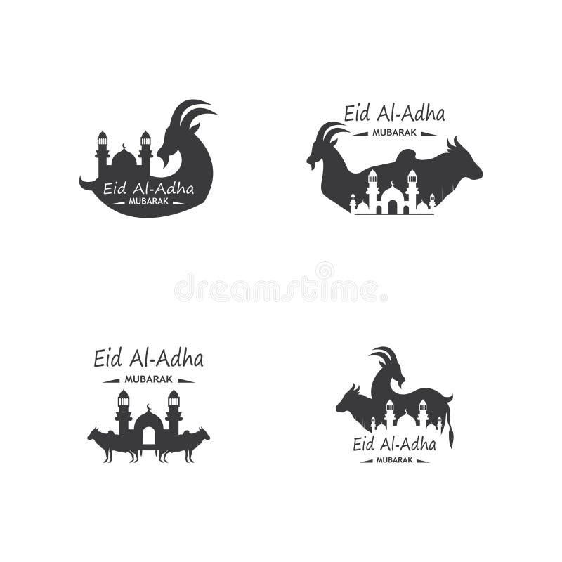 Eid Al Adha Mubarak Logo Vector Illustration Stock Illustration ...