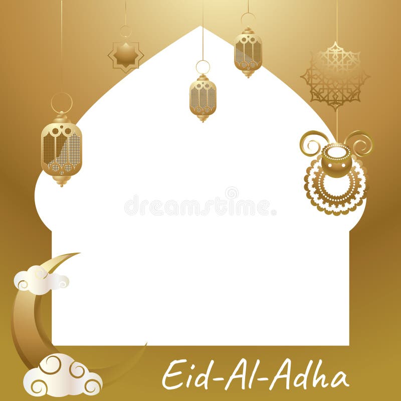 Eid Al Adha Muslim Festival, Vector Frame Stock Vector - Illustration ...
