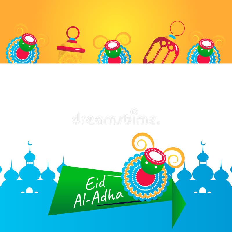 Eid Al Adha Muslim Festival, Vector Frame Stock Vector - Illustration ...