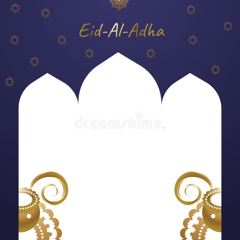 Eid Al Adha Muslim Festival, Vector Frame Stock Vector - Illustration ...