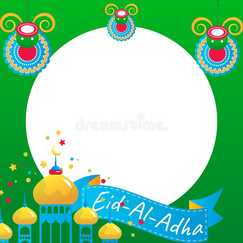 Eid Al Adha Muslim Festival, Vector Frame Stock Illustration ...