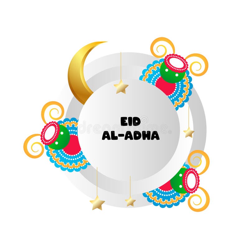 Eid Al Adha Muslim Festival, Vector Frame Stock Illustration ...