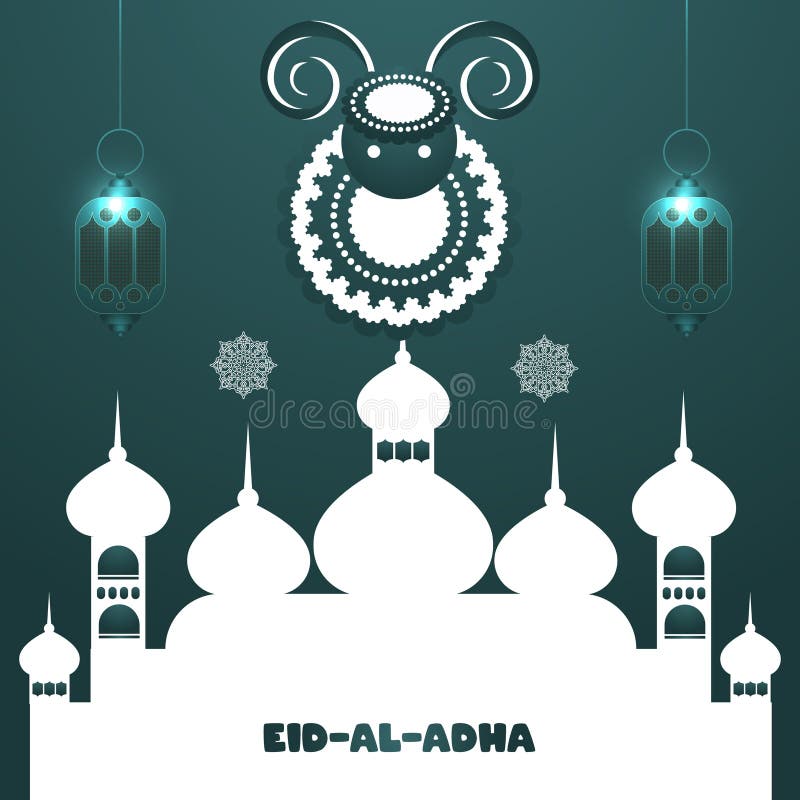 Eid Al Adha Muslim Festival, Vector Frame Stock Illustration ...