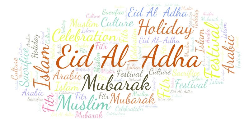 Eid Al-Adha word cloud. stock illustration. Illustration of celebration ...
