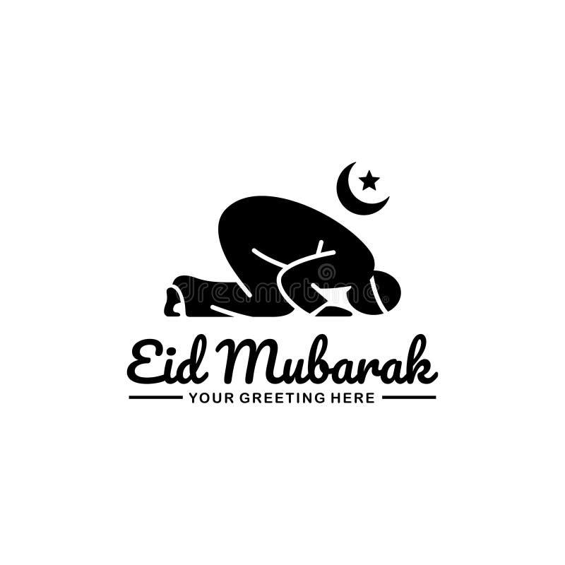 Eid mubarak logo design stock vector. Illustration of greeting - 269082136