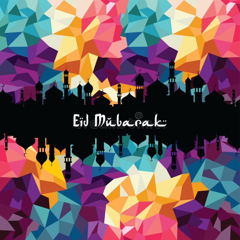 Eid De Groet Moslim Islamitische Viering Van Mubarak Vector Illustratie ...