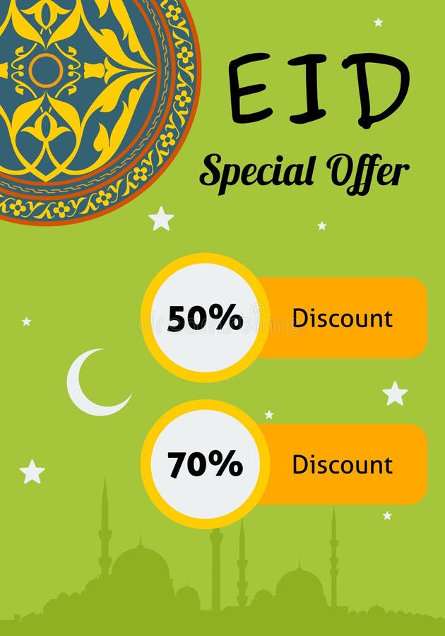 Eid Discount Offer vektor abbildung. Illustration von grün - 93459758