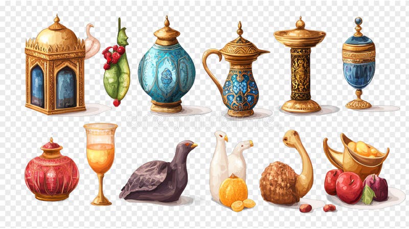 Eid Elements Set stock illustration. Illustration of ramadan - 341474740