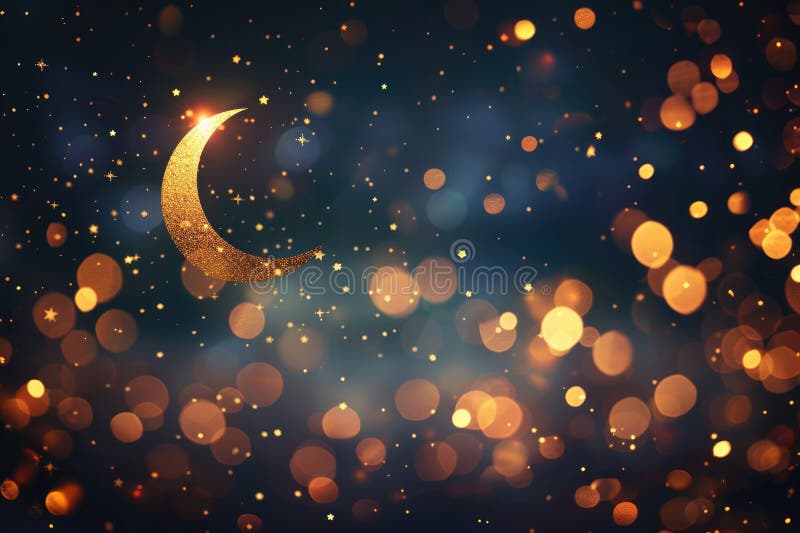 Eid with an Image Featuring a Crescent Moon and Stars, Symbolizing the ...