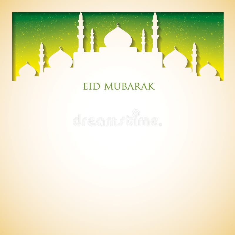 Eid Mosque Card stock vector. Illustration of moon, crescent - 163956009