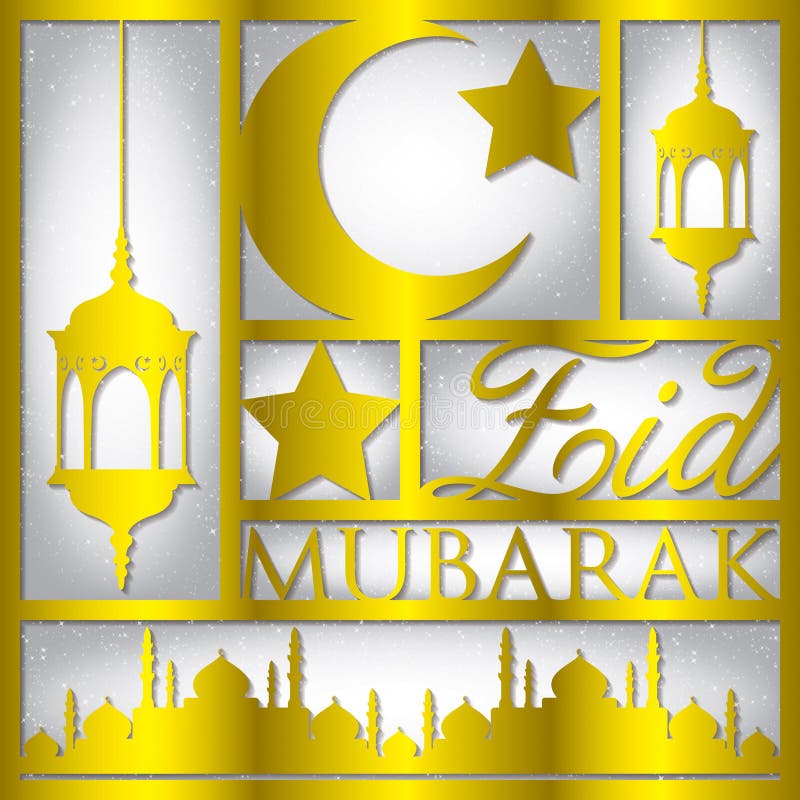 Eid Mosque Card stock vector. Illustration of background - 163956245