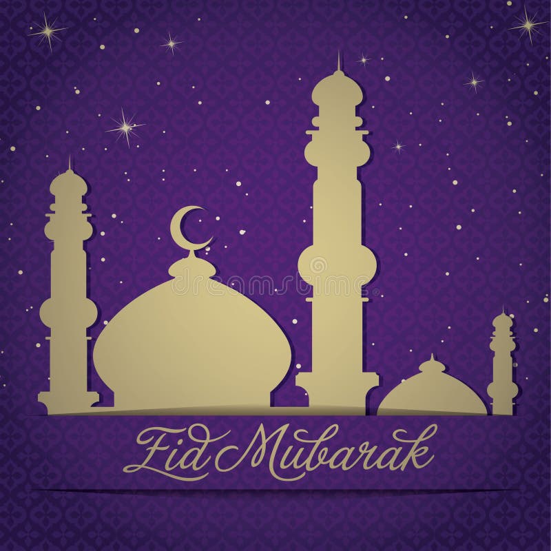 Eid Mosque Card stock vector. Illustration of month - 163954793